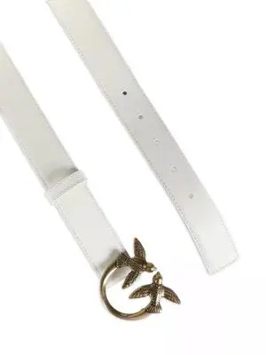 Pinko Love Birds Leather Belt - Neutrals