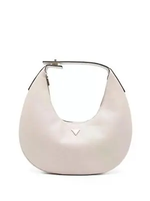 Guess Evie Triangle-logo Shoulder Bag - Neutrals