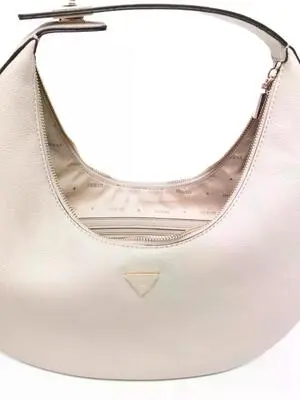 Guess Evie Triangle-logo Shoulder Bag - Neutrals