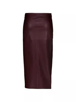 Rabanne Buttoned Leather Midi Skirt
