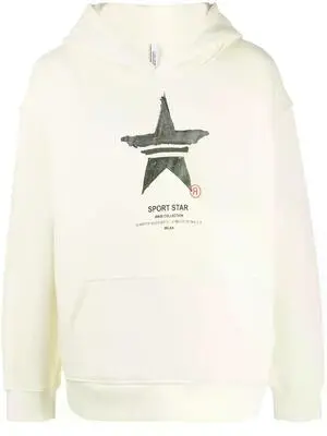 Neil Barrett Hand-painted Sports Star Print Hoodie - Neutrals