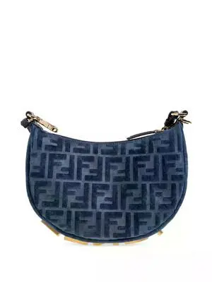 Fendi Mini Graphy Monogram-logo Shoulder Bag - Blue