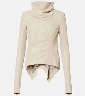 Rick Owens Naska Leather Biker Jacket - Beige