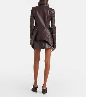 Rick Owens Leather Miniskirt
