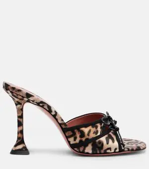 Amina Muaddi Eleonora Leopard-print Mules - Beige