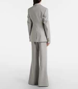 Stella McCartney Striped Wool Bootcut Pants - Grey