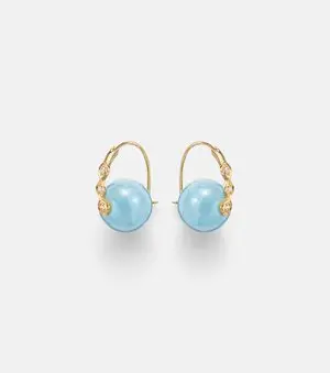 SYDNEY EVAN 14kt Yellow Gold Aquamarine And Diamond Earrings - Blue