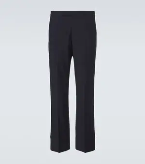 Prada Wool And Mohair Straight Leg Trousers - Blue