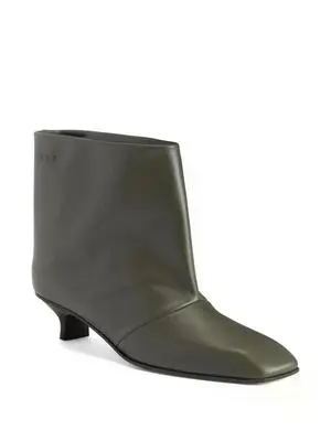 Vicini Square-toe Leather Ankle Boots