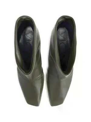 Vicini Square-toe Leather Ankle Boots