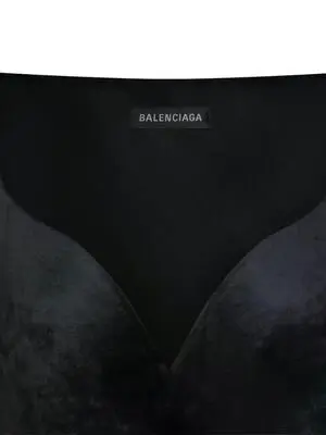 Balenciaga Velvet Sweetheart Neck Dress