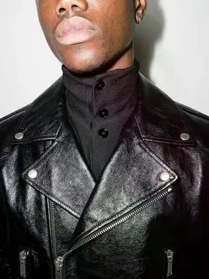 Saint Laurent Leather Zipped Biker Jacket