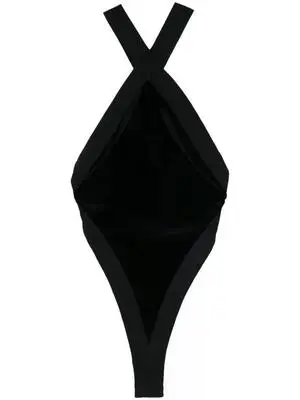 Saint Laurent Sleeveless Silk Bodysuit - Black