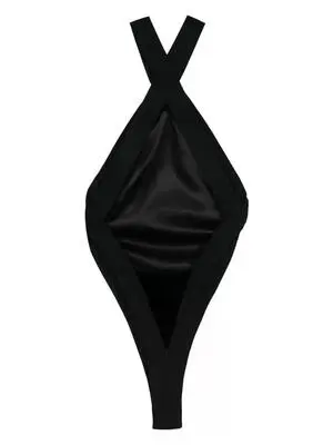 Saint Laurent Sleeveless Silk Bodysuit - Black
