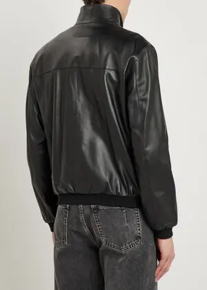Emporio Armani High-neck Leather Zip-up Jacket