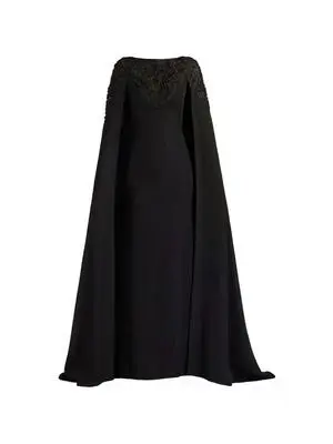 Tadashi Shoji Cape-style Maxi Dress - Black