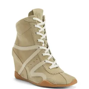 GIUSEPPE ZANOTTI Suede Wedge Sneakers - Ivory