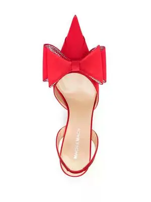 Mach & Mach 80mm Bow Detail Slingback Pumps