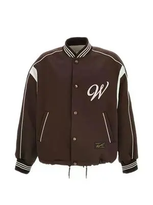 WOOYOUNGMI Buttoned Bomber Jacket With Striped Collar
