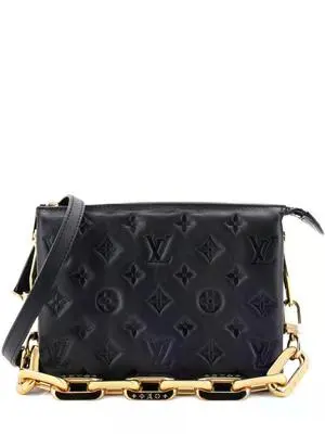 LOUIS VUITTON Coussin Monogram Embossed Lambskin Bb Crossbody Bag - Black