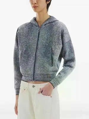 CRUSH COLLECTION Denim-effect Cropped Hooded Jacket