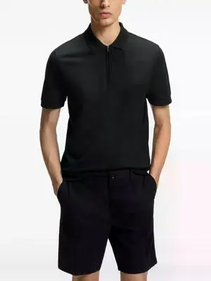 BOSS Zip-fastening Textured Polo Shirt