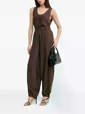 SIMONA CORSELLINI Sleeveless Scoop Neck Top - Brown