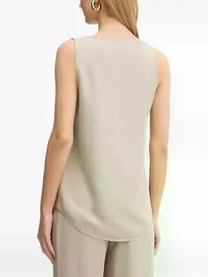SIMONA CORSELLINI Sleeveless Scoop Neck Vest - Neutrals