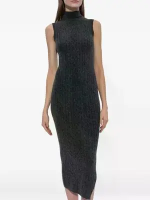 ALLSAINTS Sabine High-neck Cable Knit Midi Dress