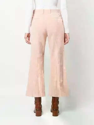 Chloé Cropped Corduroy Trousers - Pink