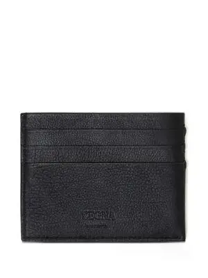 Zegna Leather Card Holder - Black