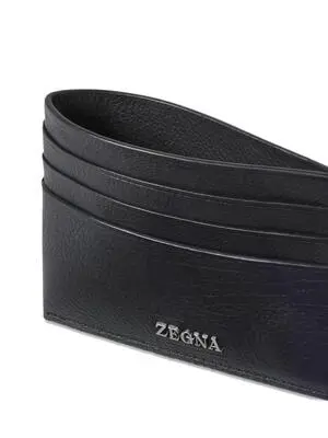 Zegna Leather Card Holder - Black