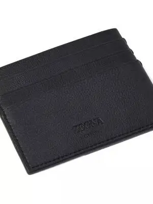 Zegna Leather Card Holder - Black
