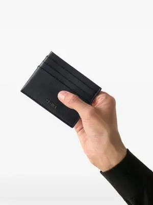 Zegna Leather Card Holder - Black