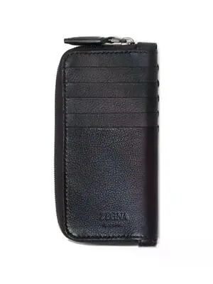 Zegna Leather Card Case - Blue