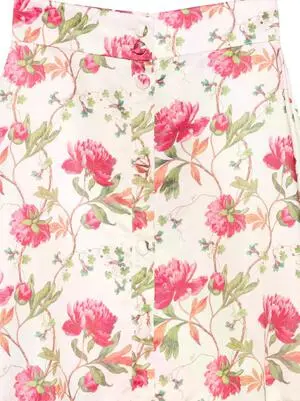 GIADA CURTI Floral Print Ruffle Hem Skirt