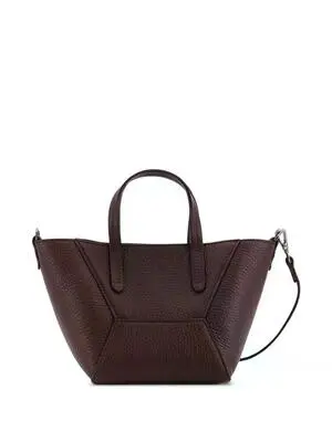 Brunello Cucinelli Textured Top Handle Shoulder Bag - Brown