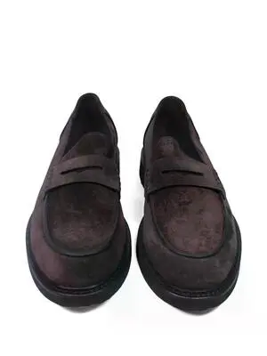 Canali Panelled Penny Leather Loafers