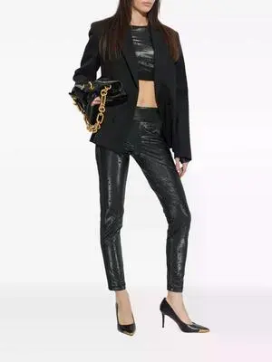 Versace Scarlett Pointed-toe Pumps With Gold-tone Toecap