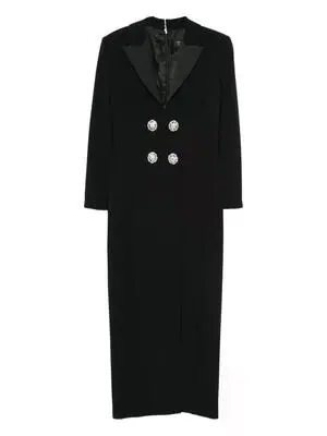 SIMONA CORSELLINI Lapel-embellished Maxi Dress