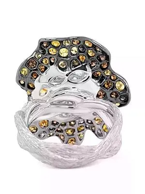 HYT JEWELRY Pear-cut Yellow Diamond And Pave Diamond Cocktail Ring