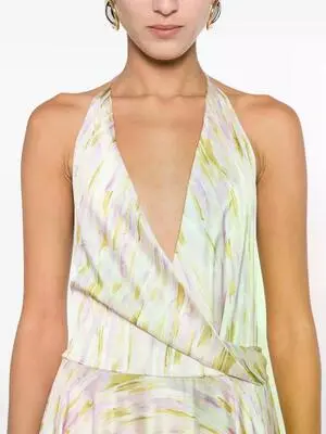 GIADA CURTI Halterneck Maxi Dress In Pastel Print