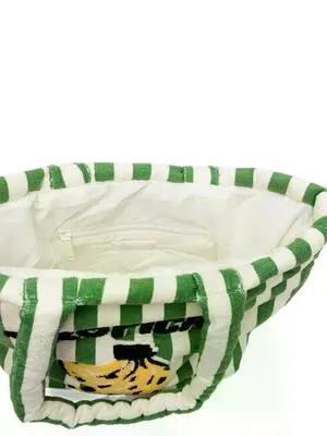 Farm Rio Striped Tropical Banana Tote Bag