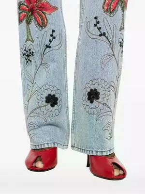 Valentino Garavani Straight Leg Embroidered Jeans