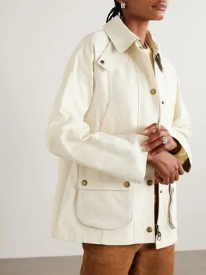 Barbour Modern Beadnell Waxed-cotton Jacket With Corduroy Collar