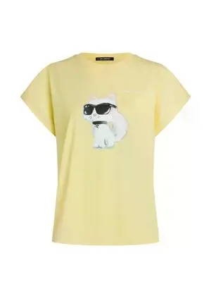Karl Lagerfeld Ikon Choupette T-shirt - Yellow