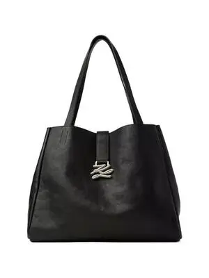 Karl Lagerfeld Large K/autograph Leather Tote Bag - Black