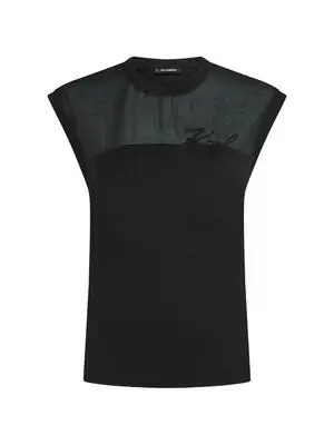 Karl Lagerfeld Signature Organza Tank Top