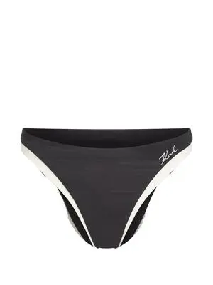 Karl Lagerfeld Signature Cheeky Bikini Bottoms - Black