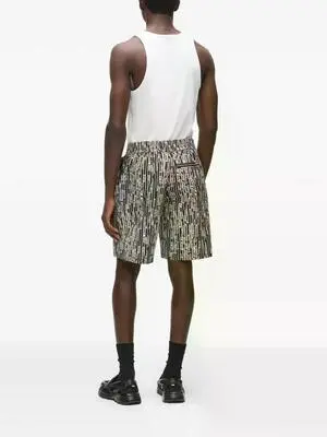 Karl Lagerfeld All-over Monogram Print Shorts - Black